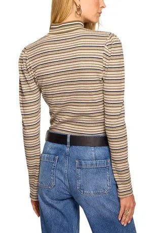 Ramy Brook Yvonne Striped Mock Neck Top