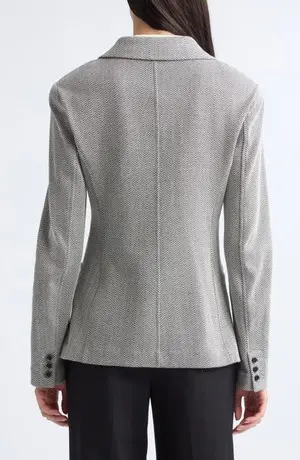 Emporio Armani Herringbone Double Breasted Blazer