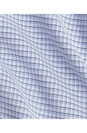 David Donahue Trim Fit Check Stretch Cotton Twill Dress Shirt - Blue/purple