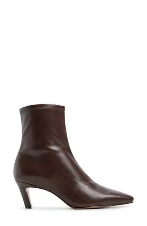 Aldo Alyonna Faux Leather Ankle Bootie With Kitten Heel And Square Toe - Brown