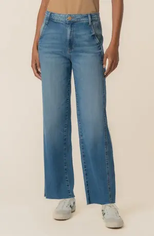 Kut From The Kloth Charlotte High Waist Raw Hem Wide Leg Jeans - Artisan