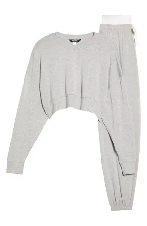 Splits59 Noah Crop Fleece Sweatshirt Heather Grey