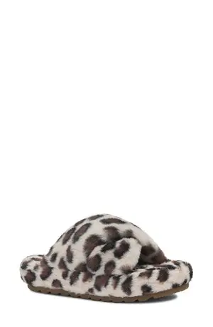 Sanuk Floral Faux Shearling Slides - Leopard