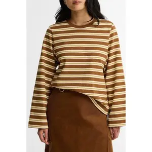 Barbour Maplewood Striped Long Sleeve T-shirt - Tan/birch