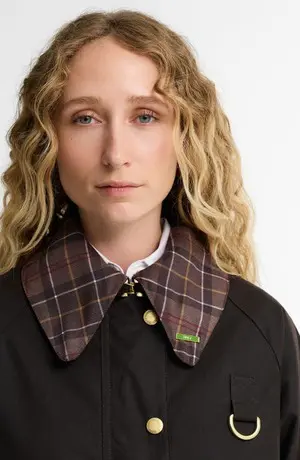 Barbour Icons Tartan Collar Spey Waxed Cotton Jacket