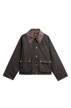 Barbour Icons Tartan Collar Spey Waxed Cotton Jacket