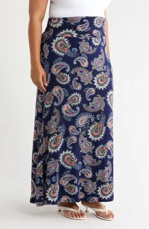 Loveappella Printed Maxi Skirt