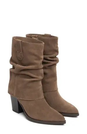 NEROGIARDINI Slouchy Leather Western Boot Bark