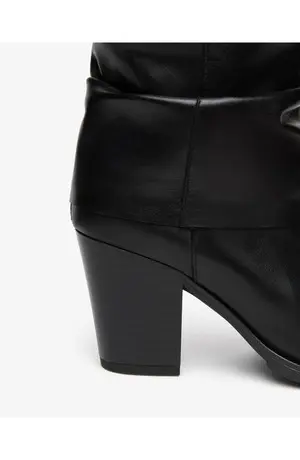 NEROGIARDINI Slouchy Leather Western Boot - Black