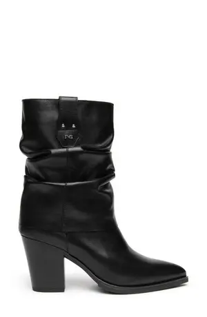 NEROGIARDINI Slouchy Leather Western Boots - Black