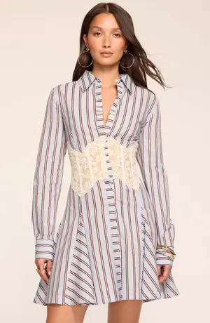 Ramy Brook Wren Lace Bodice Shirtdress