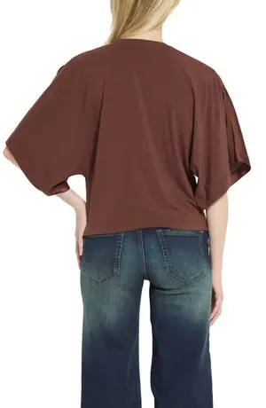 Lyssé Ginger Mixed Media Dolman Tee - Maple