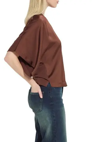 Lyssé Ginger Mixed Media Dolman Tee - Maple