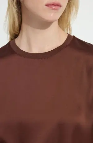Lyssé Ginger Mixed Media Dolman Tee - Maple