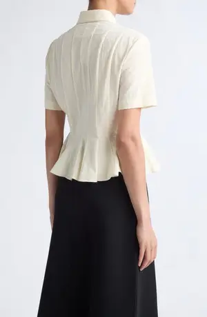 ASHLYN Cotton Poplin Peplum Shirt