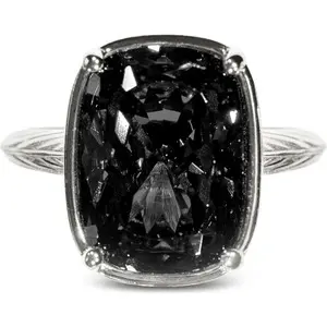 Sterling Forever Cushion Cut Statement Ring - Black/silver