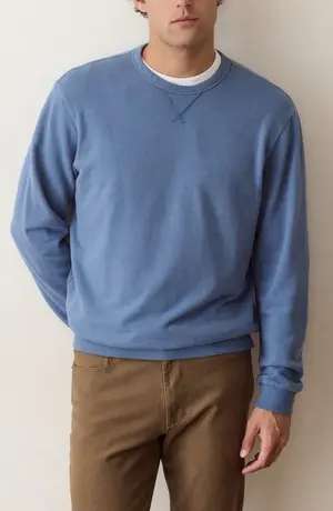 Marine Layer Cloud 9 Terry Relaxed Crewneck Sweatshirt - Copen Blue