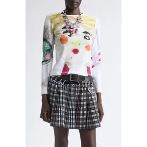 CHOPOVA LOWENA Golf Ball Fitted Jersey Top - White Multi