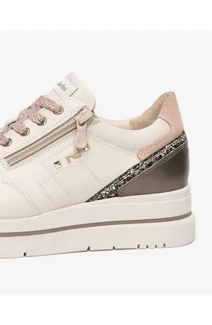 NEROGIARDINI Platform Mixed Media Lace-up And Zip-up Sneakers