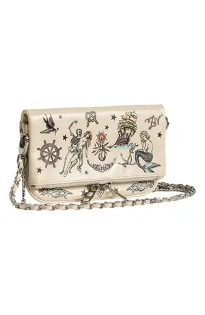 Zadig&Voltaire Rock Nano Tattoo Leather Clutch