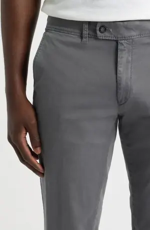 BRAX Evans Flat Front Straight Leg Chinos - Graphite
