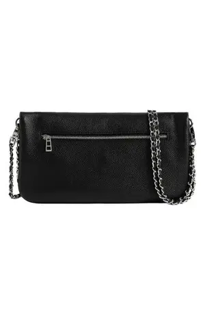 Zadig&Voltaire Rock Arty Tag Leather Clutch - Black