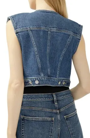 SILVER JEANS CO. Crop Denim Trucker Vest