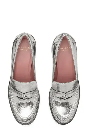 Kate Spade New York Metallic Leather Penny Loafer Pump