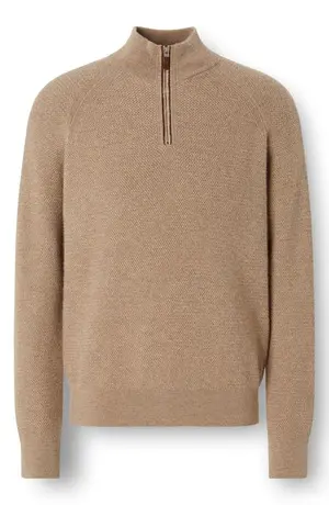 Zegna Oasi Cashmere Jacquard Quarter Zip Sweater