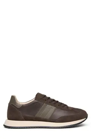 NEROGIARDINI Leather Lace-up Sneakers - Chocolate