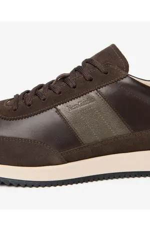 NEROGIARDINI Leather Lace-up Sneakers - Chocolate