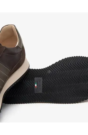 NEROGIARDINI Leather Lace-up Sneakers - Chocolate