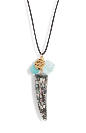 Nest Jewelry Tusk Cord Pendant Necklace - Multi