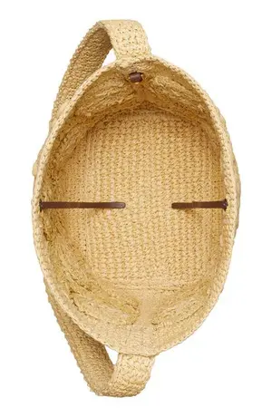 Tory Burch Lock T Monogram Crochet Slim Straw Shoulder Bag