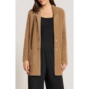 Matty M. Vesper Two-button Coatigan With Notched Lapel - Camel
