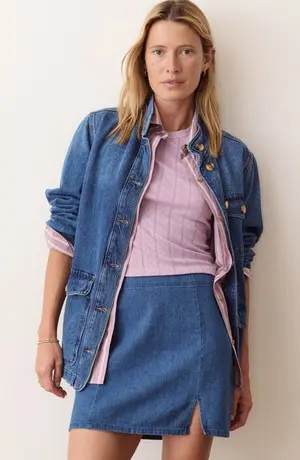 Marine Layer Jamie Cotton Denim Miniskirt