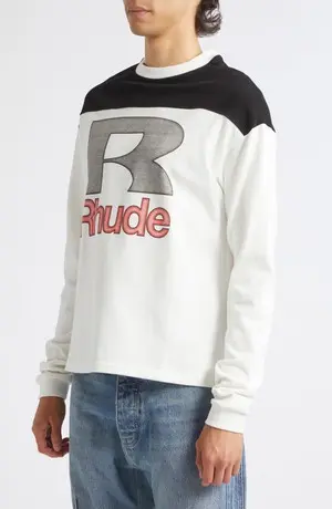 Rhude Racing Panel Long Sleeve Graphic T-shirt