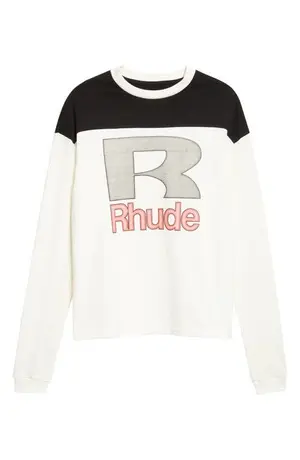 Rhude Racing Panel Long Sleeve Graphic T-shirt