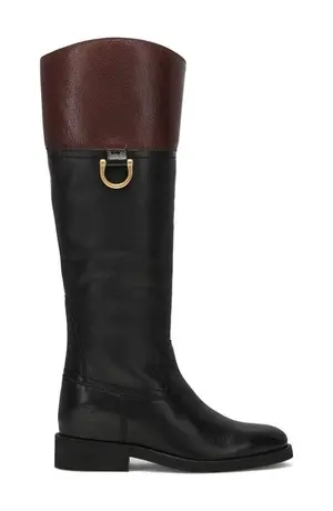 THE FRYE COMPANY Quinn Knee High Leather Boots With Harness Detail