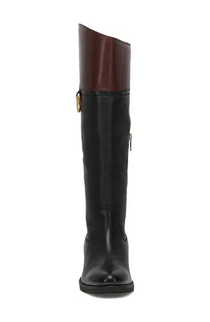 THE FRYE COMPANY Quinn Knee High Leather Boots With Harness Detail