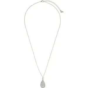 Sterling Forever Pavé Cubic Zirconia Teardrop Pendant Necklace - Silver
