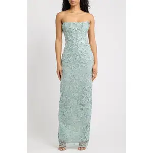 House Of Cb Anisa Strapless Beaded Maxi Dress - Jade
