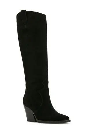 Blondo Opal Waterproof Leather Knee High Boots - Black Suede