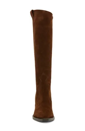 Blondo Opal Waterproof Leather Knee High Boot - Chocolate Suede
