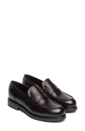 NEROGIARDINI NeroGiardini Leather And Calf Hair Penny Loafer Bordeaux
