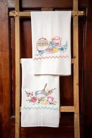 MODERN PRAIRIE Baking & Cookies Embroidered Tea Towels