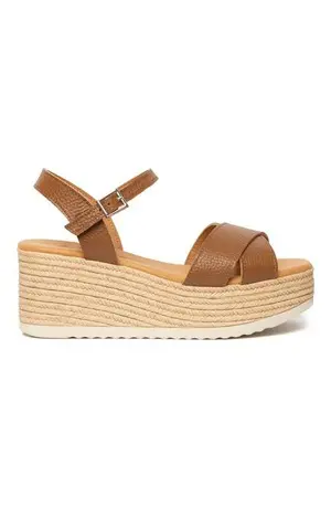 MENINA STEP Rita Espadrille Wedge Sandal - Tan