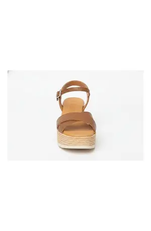 MENINA STEP Rita Espadrille Wedge Sandal - Tan