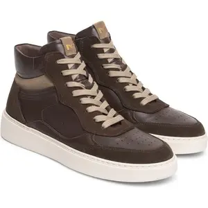 NEROGIARDINI High Top Retro Sneaker - Chocolate