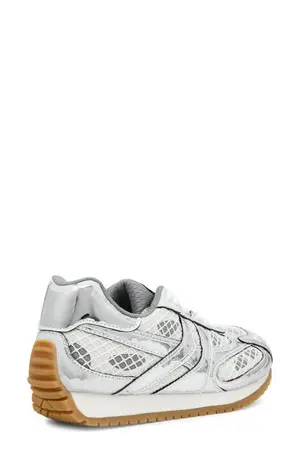 Steve Madden Pager Sneaker With Mesh And Metallic Paneling